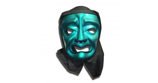 Yeşil Pelerinli Ağlayan Tiyatro Yüz Maskesi Plastik Korku Maske